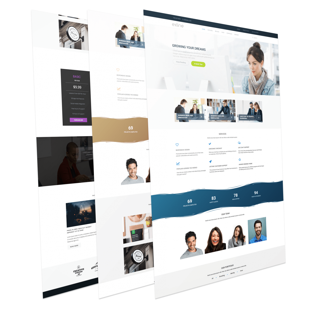 Free Corporate Wordpress Business Theme - ExLine