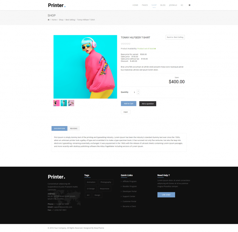 Printer Documentation • WarpTheme