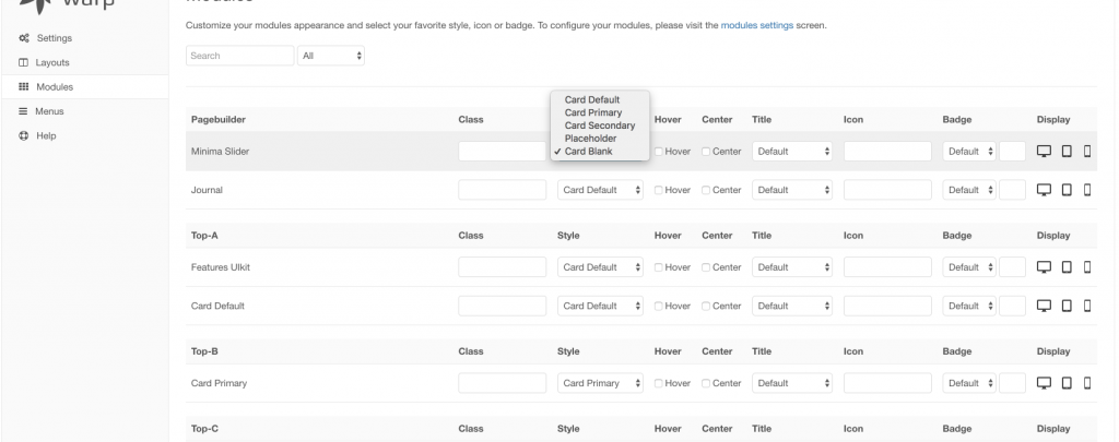 Minima Documentation • WarpTheme