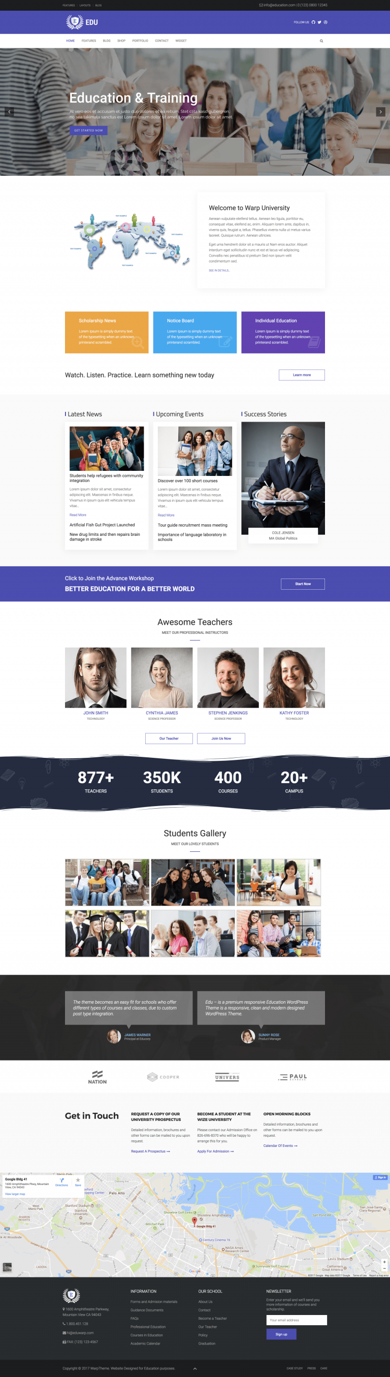 Edu Wordpress Documentation • WarpTheme