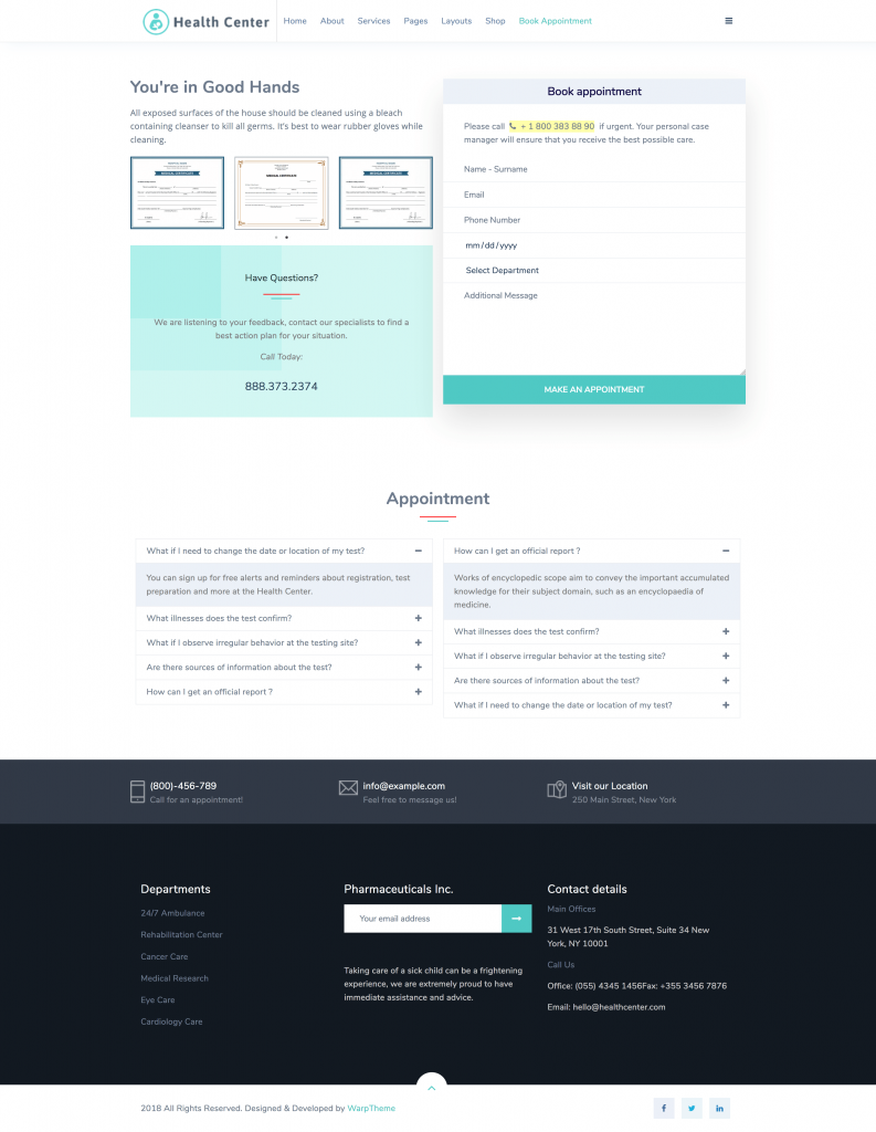 Health Wordpress Documentation • WarpTheme