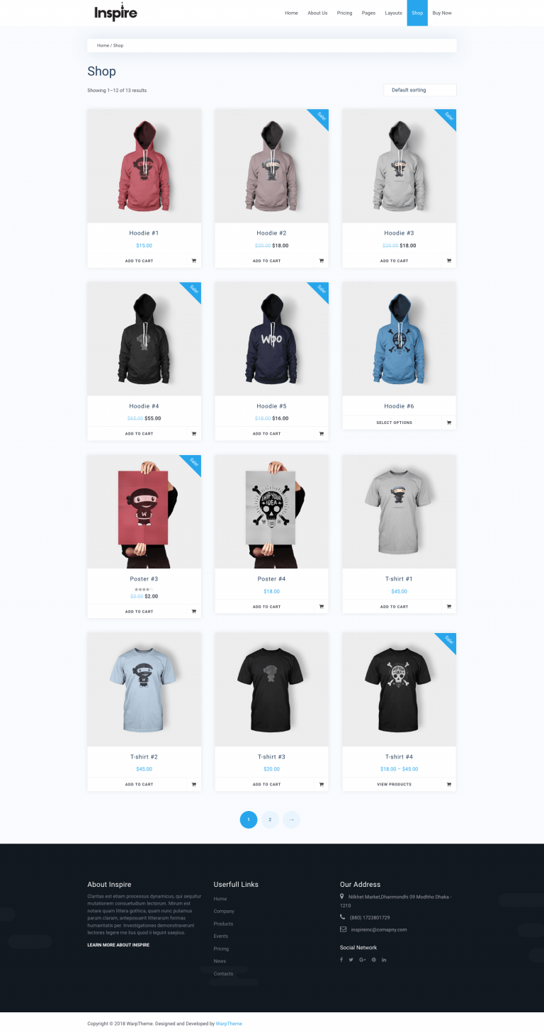Inspire Wordpress Documentation • WarpTheme