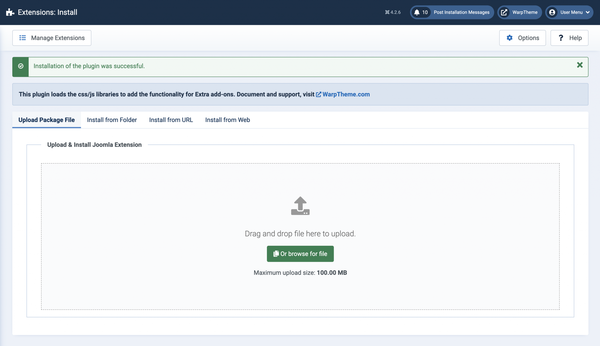 Extra Add-on Documentation • WarpTheme