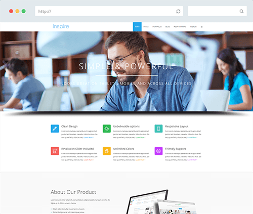 Inspire Free Joomla Template • WarpTheme